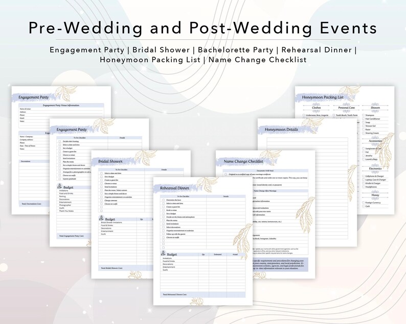 Printable Blue Wedding Planner, 140+ Pages (PDF) - Etsy