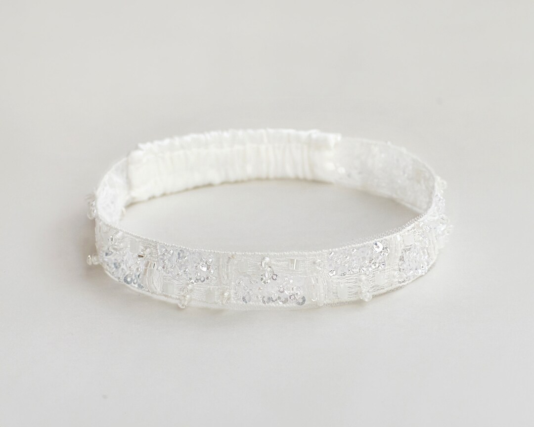 Elegant Garter for Bride, Ivory Wedding Garter, Thigh Garter for Bride ...