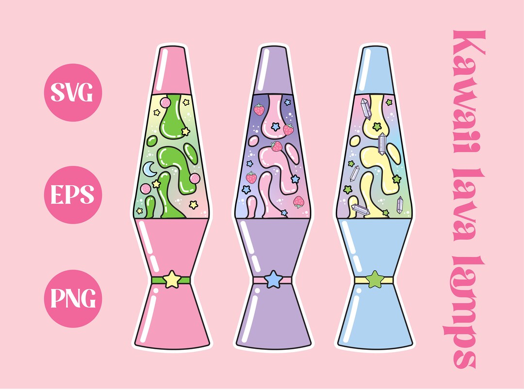 Kawaii Lava Lamp SVG, Commercial Use, Sticker Design, PNG, EPS, Pastel ...