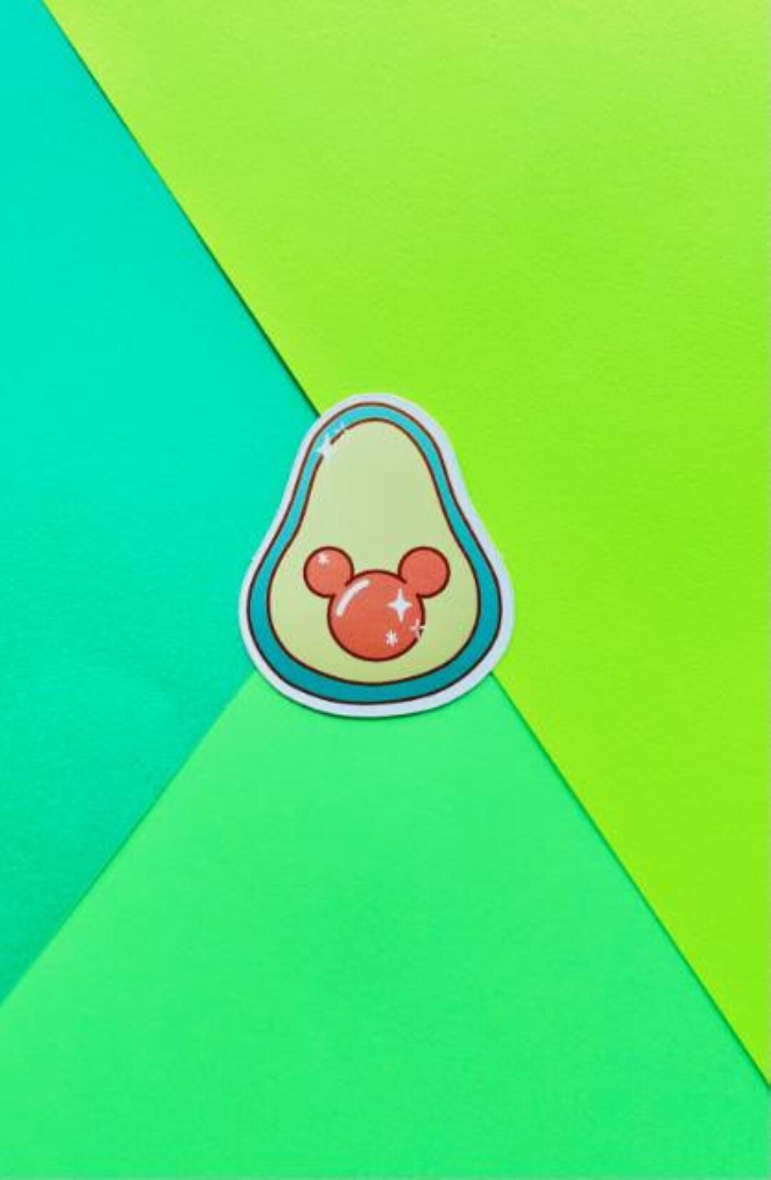 Mickey Avocado Sticker Velvet Smooth Matte Sticker Mickey Mouse Fruit ...