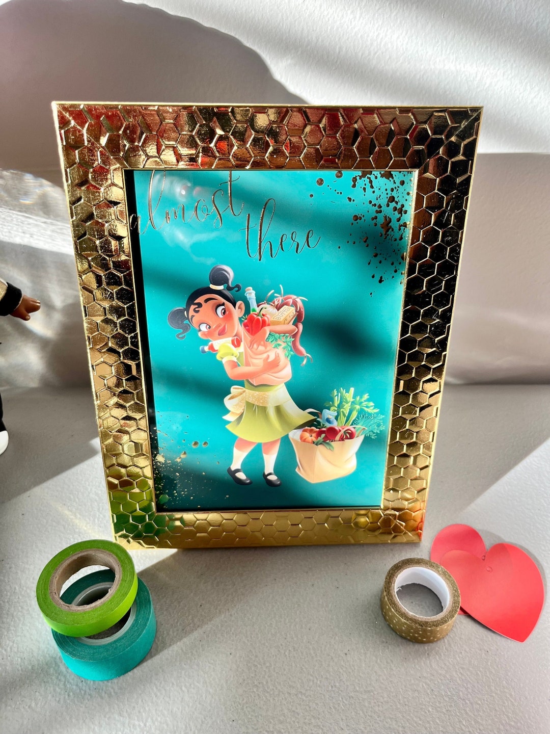 Young Tiana Art Print | Almost There | Gold Foil Accents | 5x7 Velvety ...