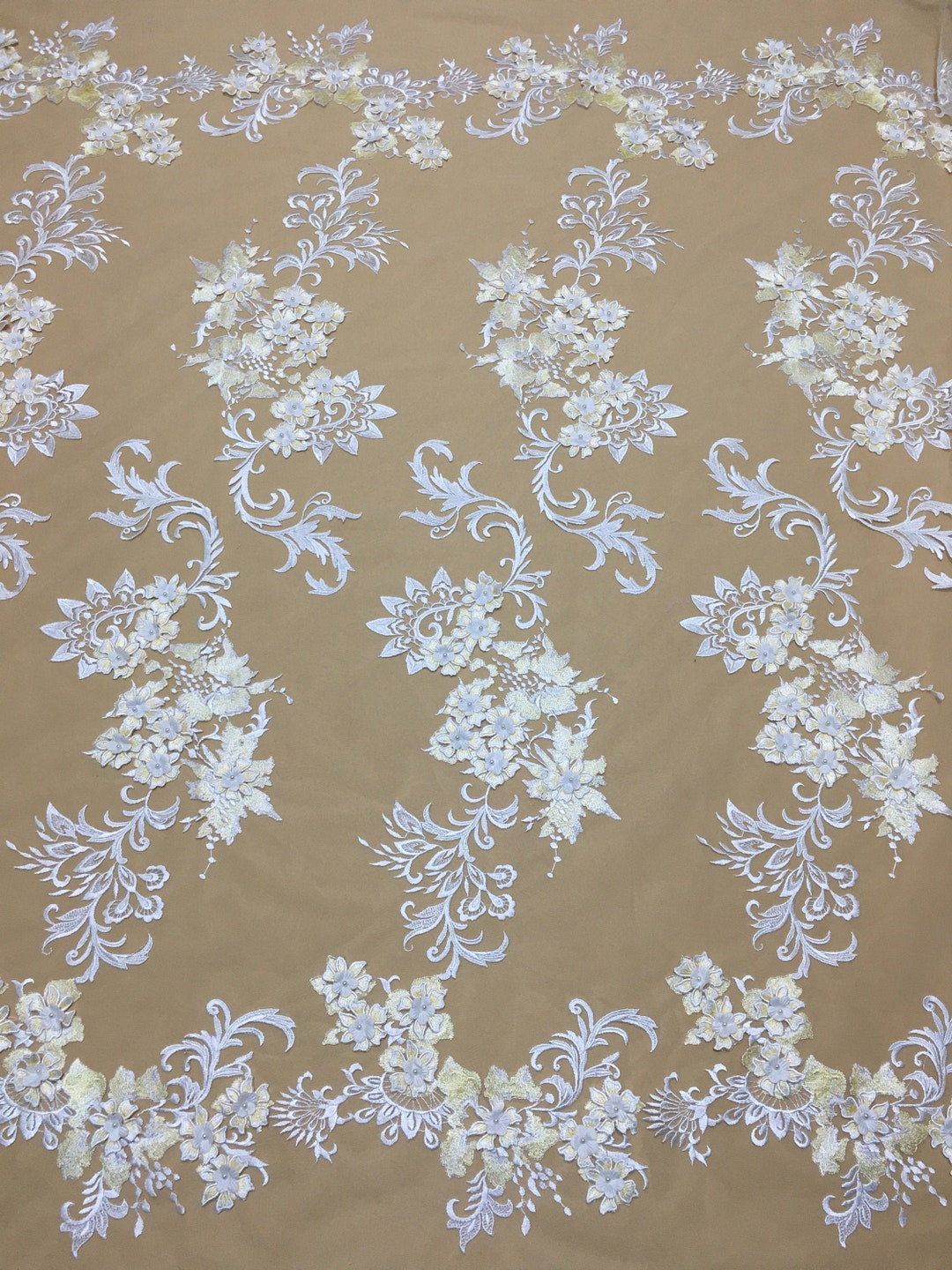 3D Handmade Flower French Lace, Lace Fabric With Flowers, New ...