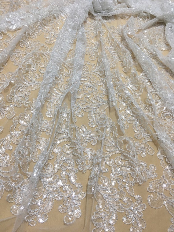 Quipure lace sequins beads bridal wedding dress dress | Etsy
