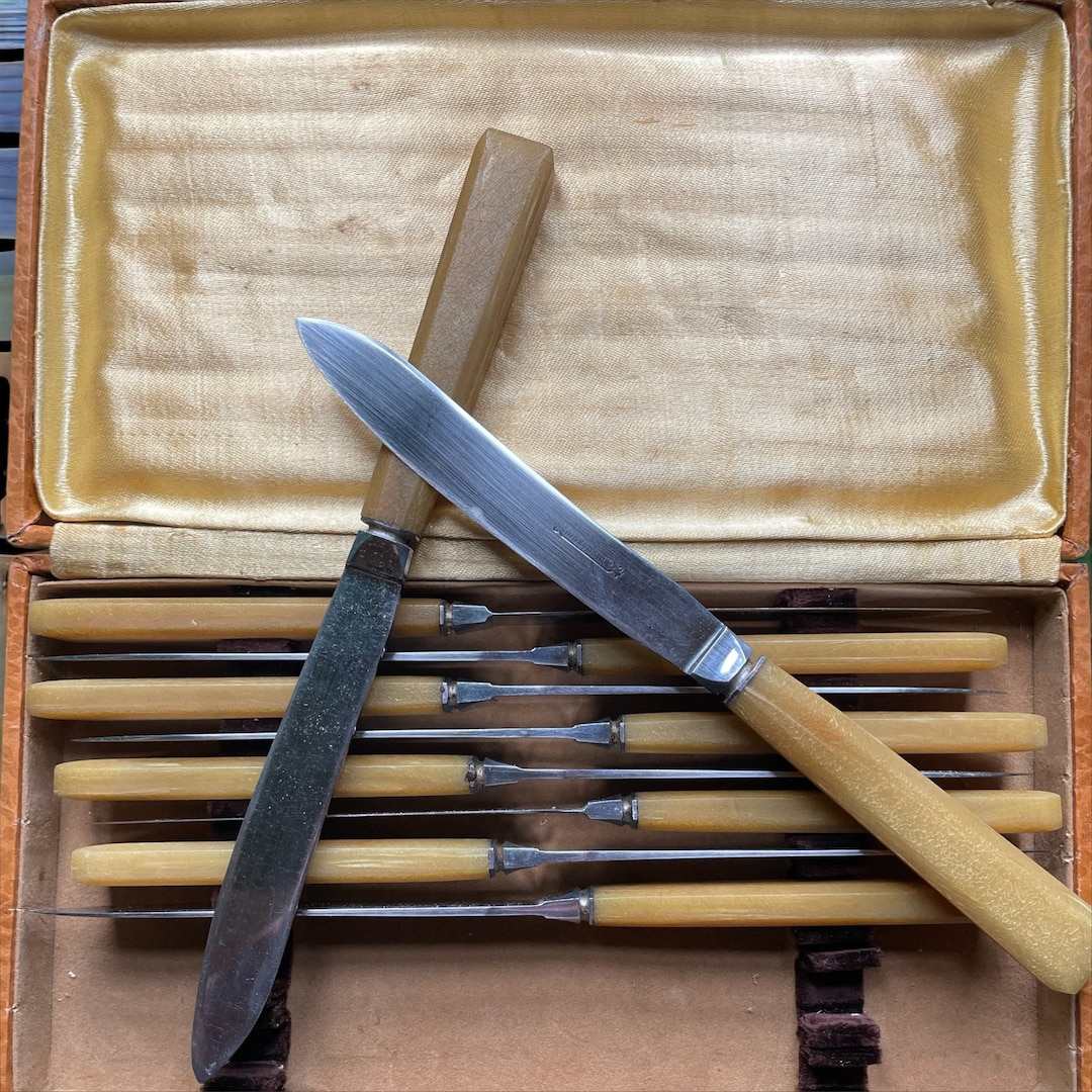 Vintage French Set of 10 Knives French Cutlery French - Etsy