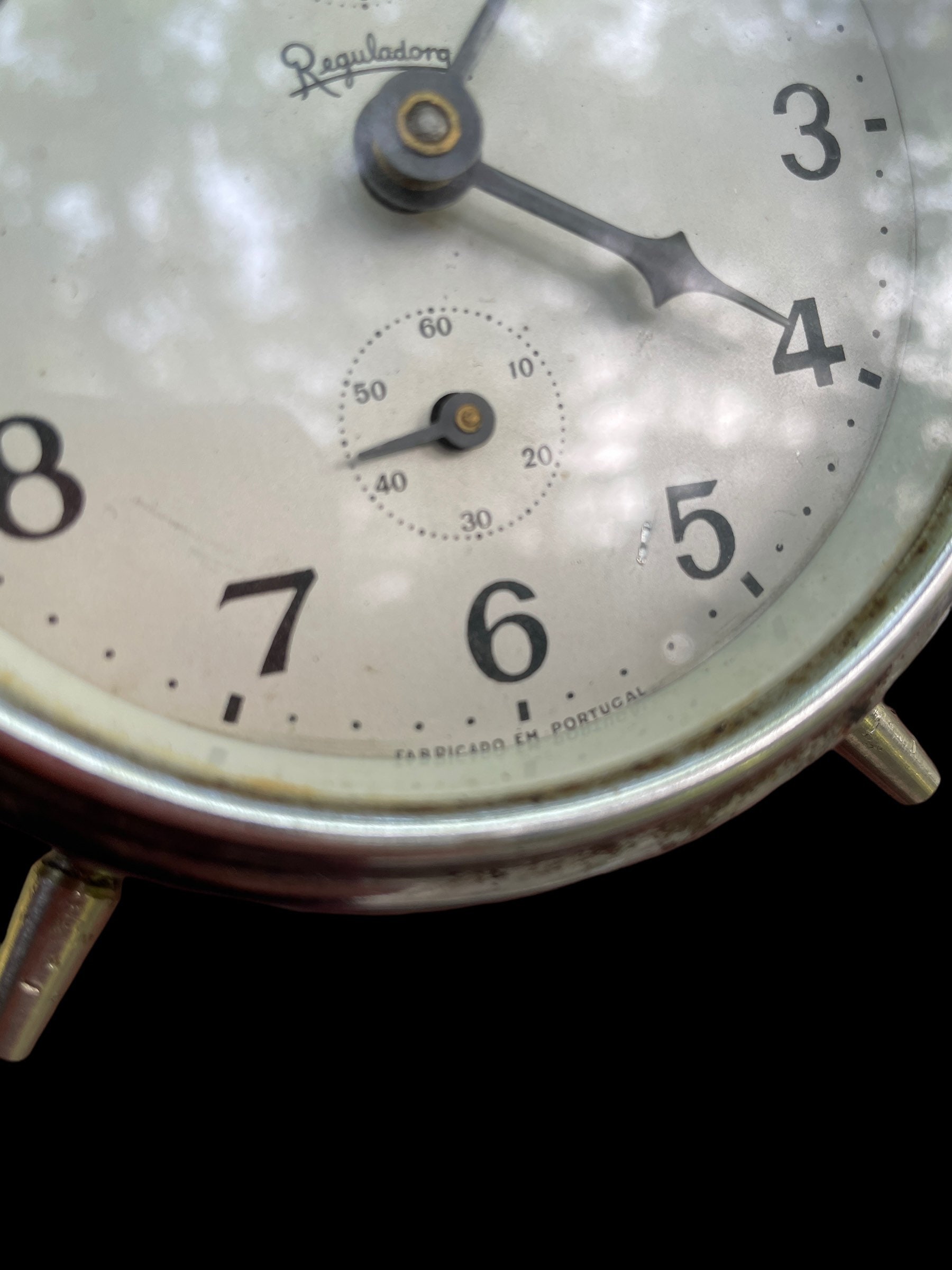 Vintage 1950s Reguladora of Portugal Green Retro Alarm Clock, Old Desk ...