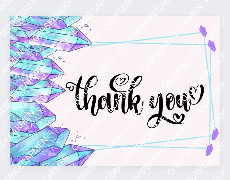 Printable Thank You Card Crystal Thank You Card GEODE - Etsy