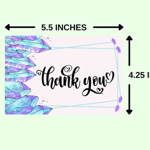 Printable Thank You Card, Crystal Thank You Card, GEODE Crystal Thank ...