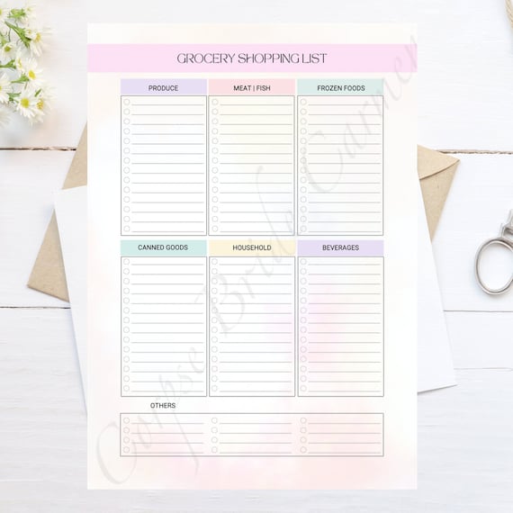 Printable Shopping List Shopping List Grocery List - Etsy