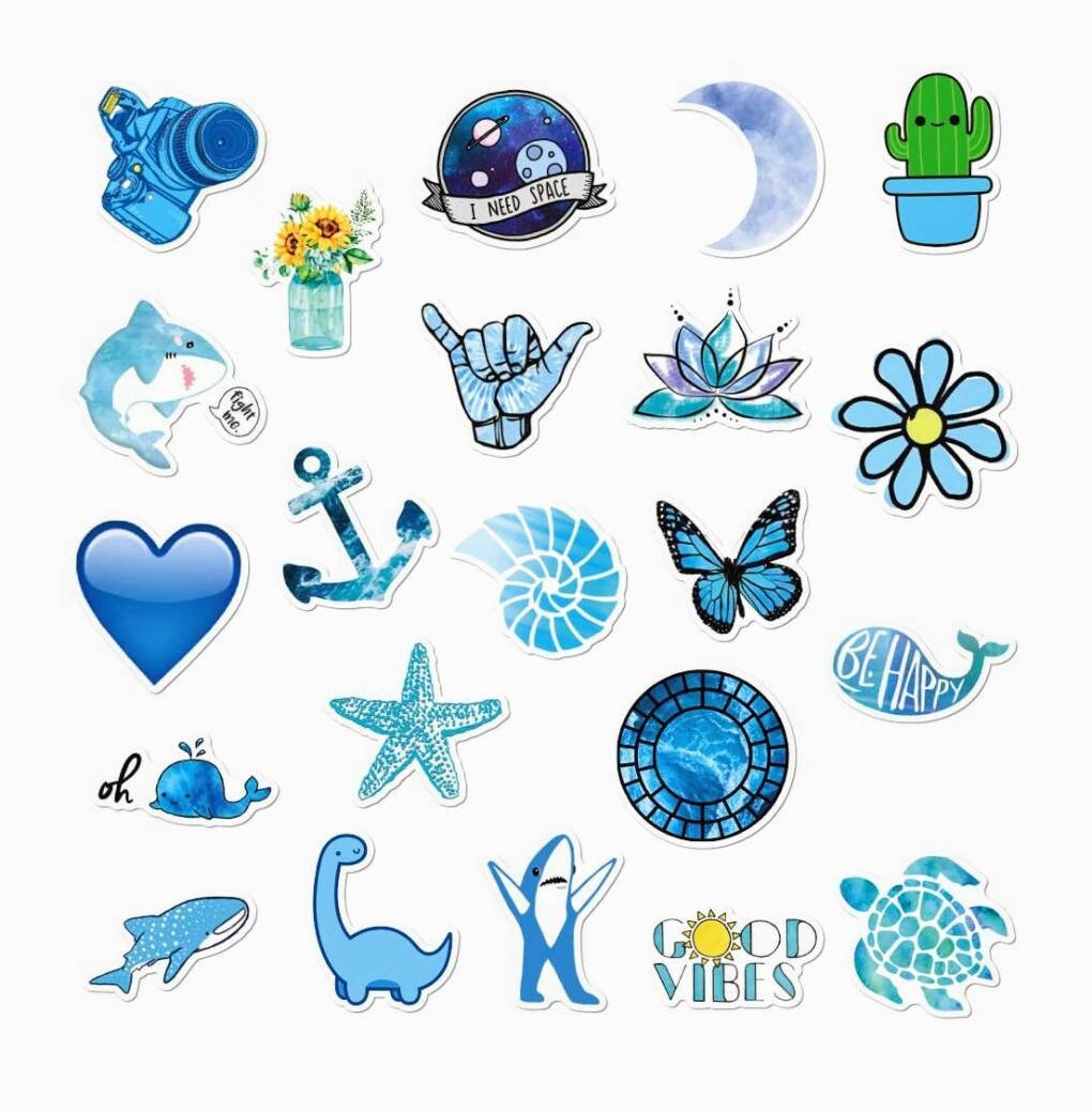 BLUE VSCO STICKERS Set of 5 Stickers Random Selection - Etsy