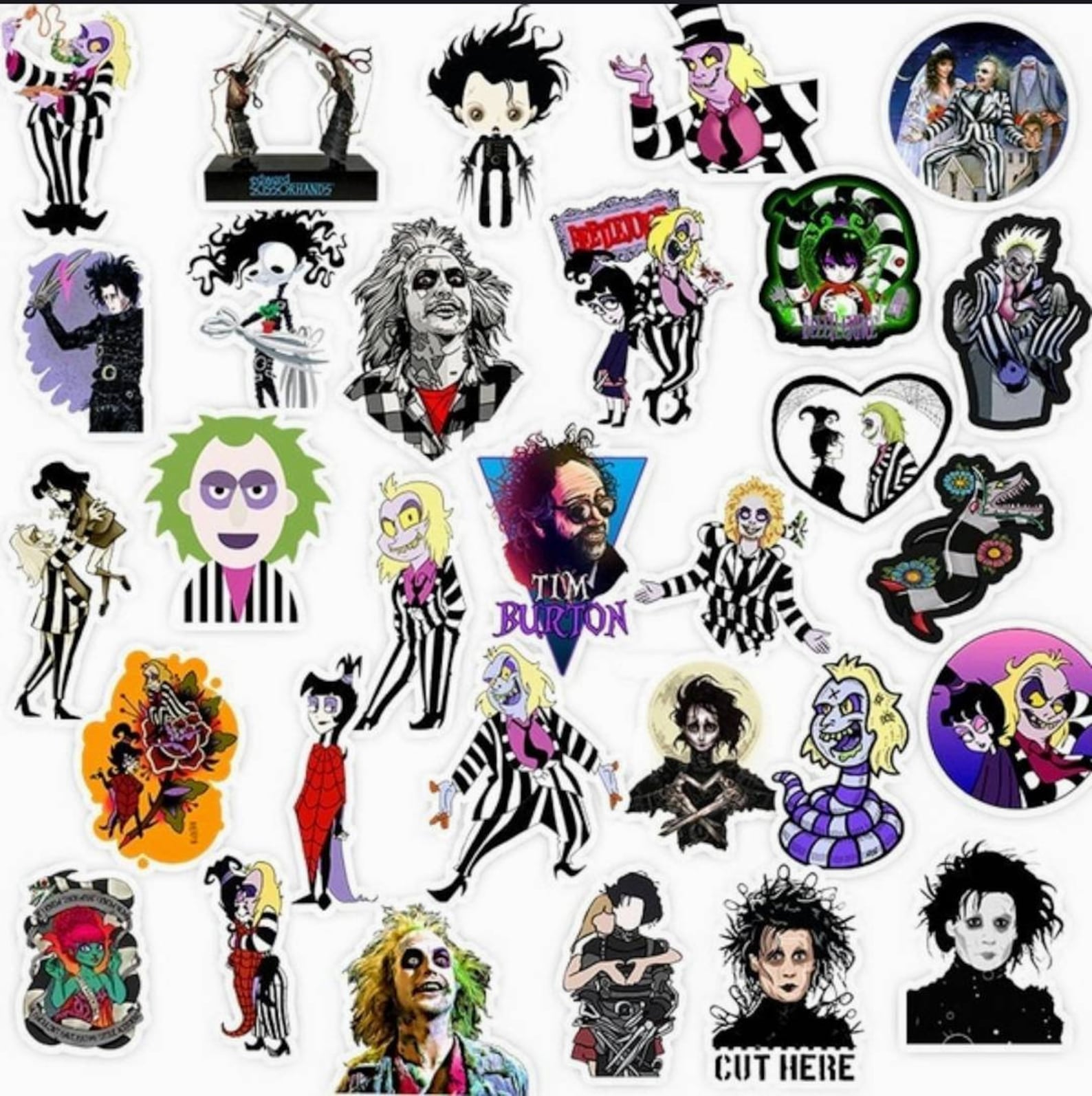 TIM AESTHETIC BURTON Stickers Set of 5 Stickers Random | Etsy