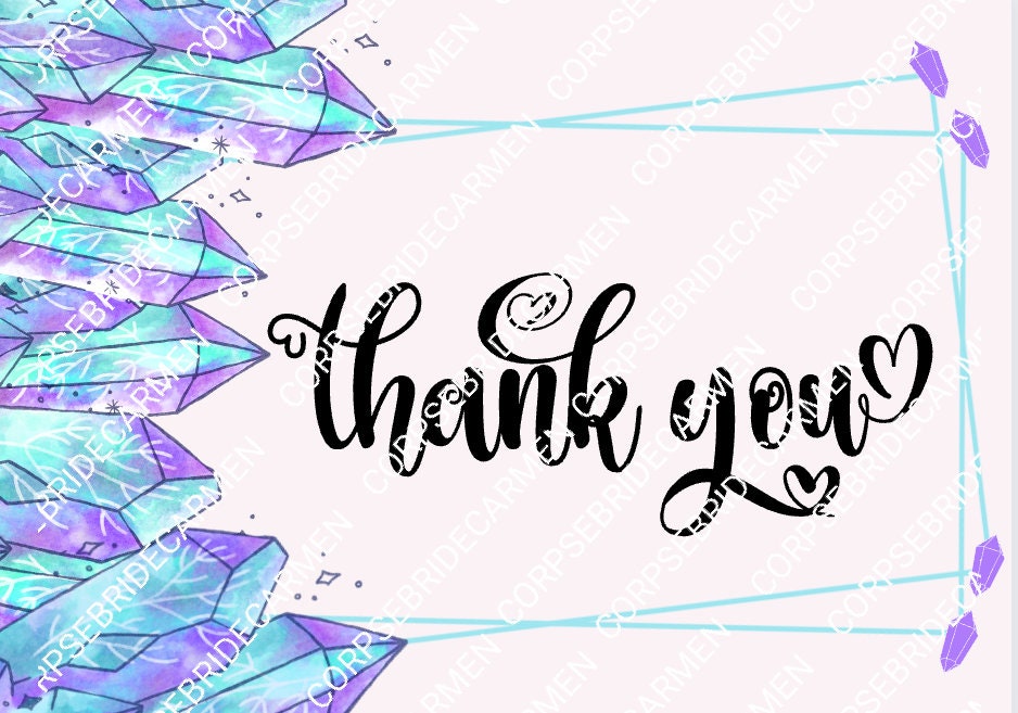 Printable Thank You Card Crystal Thank You Card GEODE | Etsy