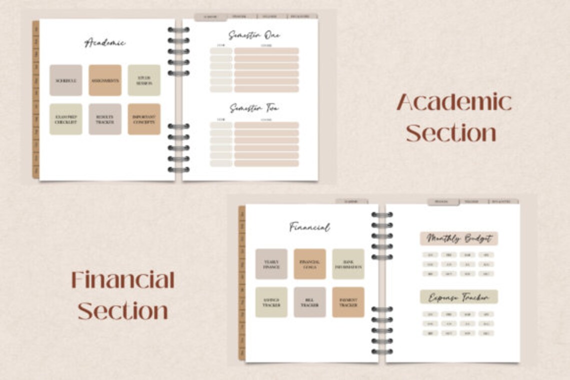 135 Page Student Planner Academic Planner for Students - Etsy