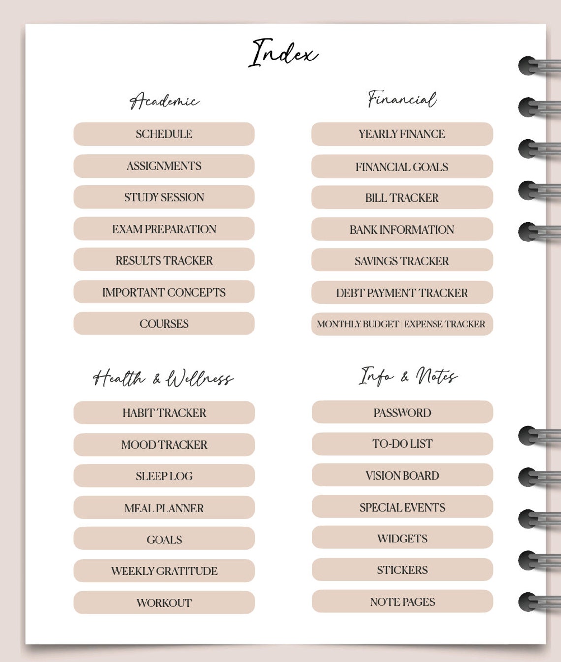 135 Page Student Planner Academic Planner for Students - Etsy