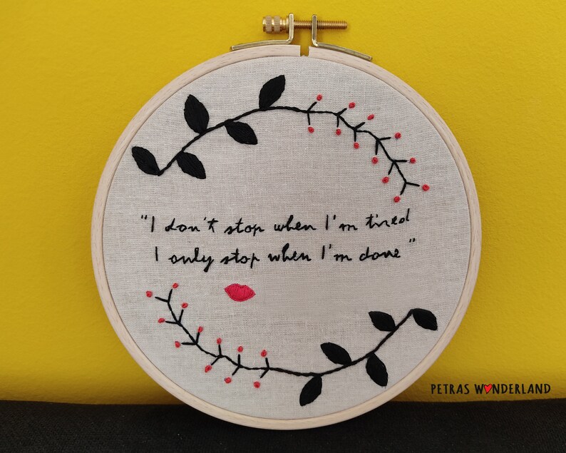 PDF Hand Embroidery Pattern Actress Quote Beginner Embroidery, Floral ...