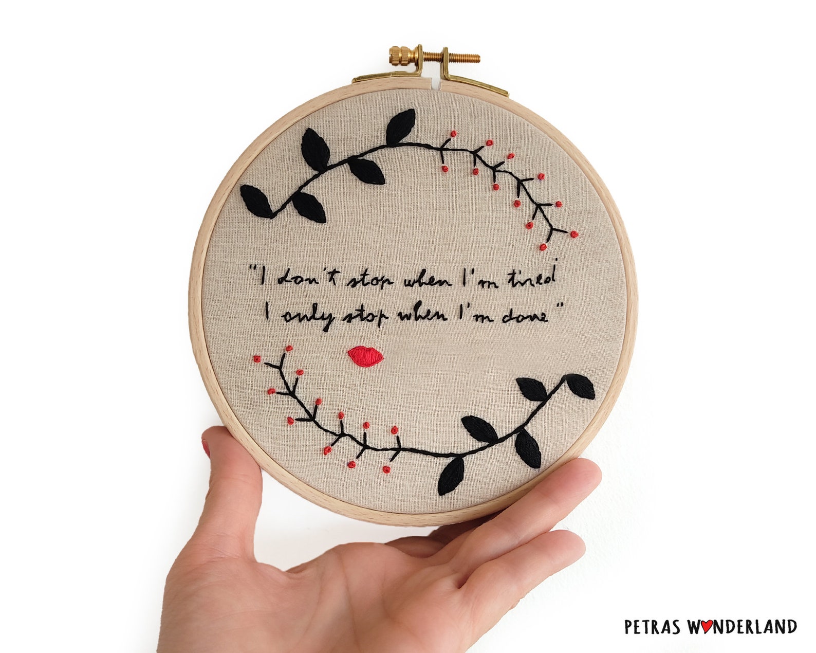 PDF Hand Embroidery Pattern Actress Quote Beginner Embroidery, Floral ...