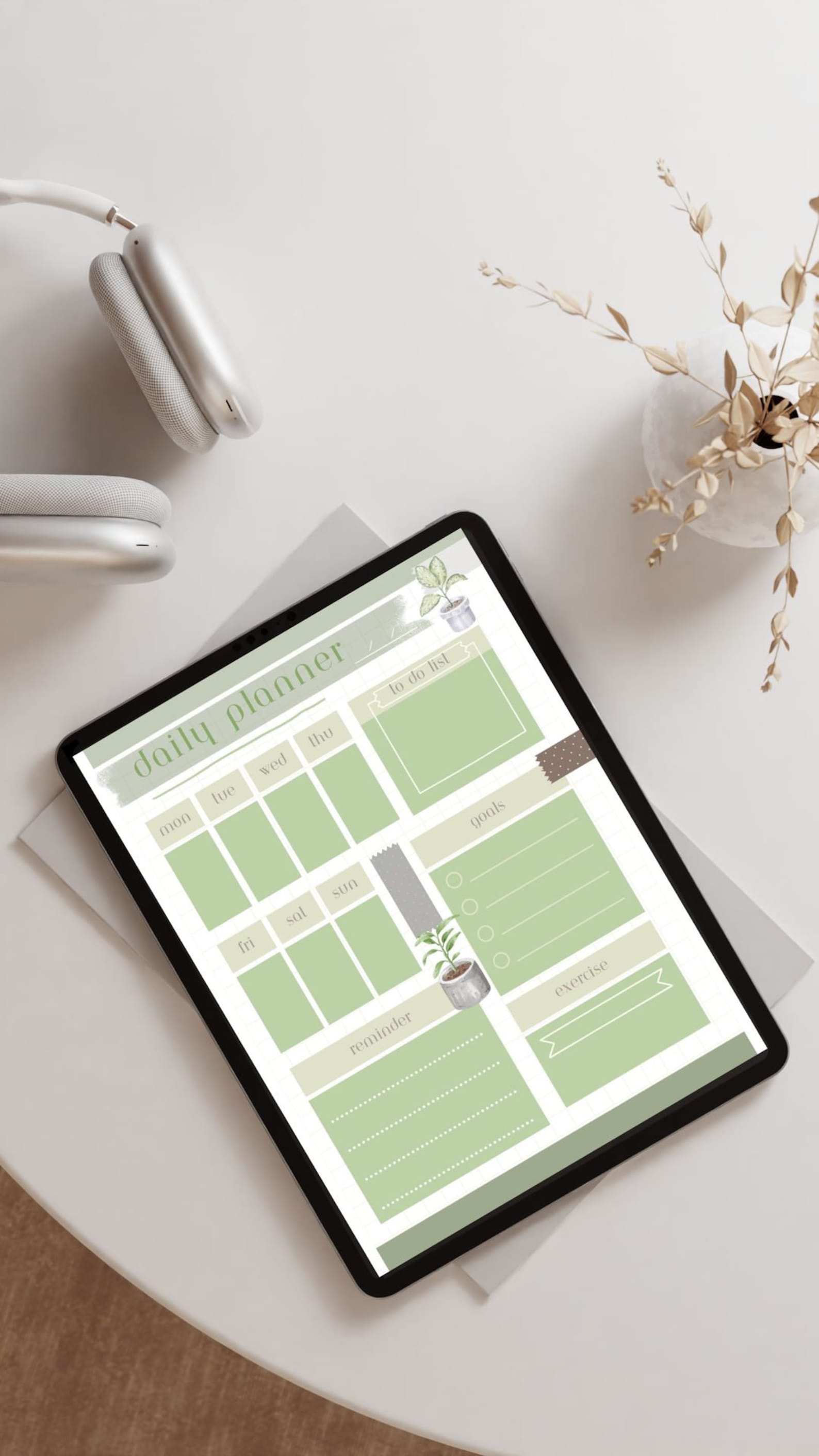 Minimal Aesthetic Olive Green Daily Planner - Etsy