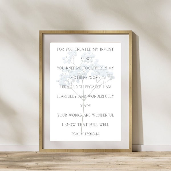 Psalm 139 13 14 - Etsy