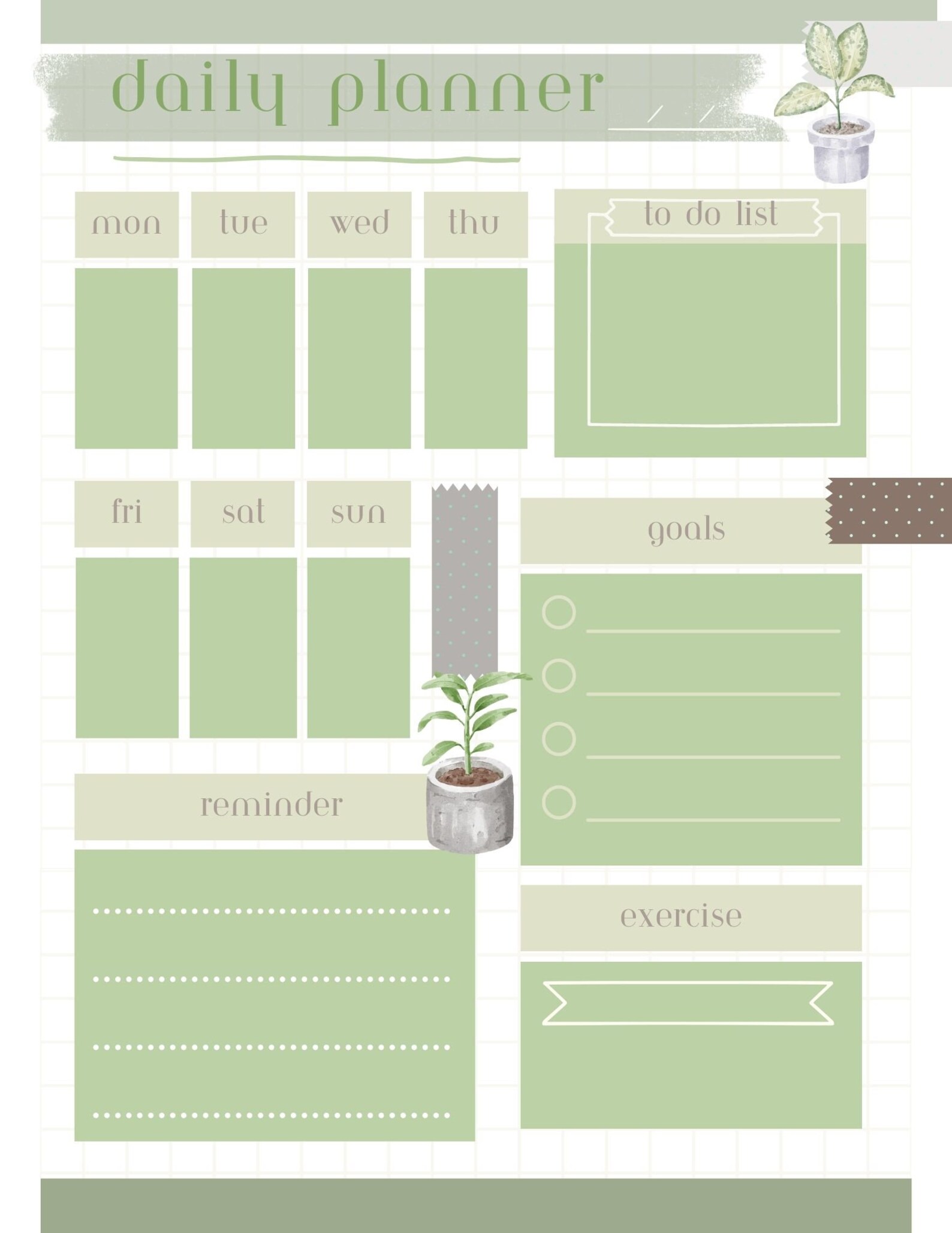 Minimal Aesthetic Olive Green Daily Planner - Etsy