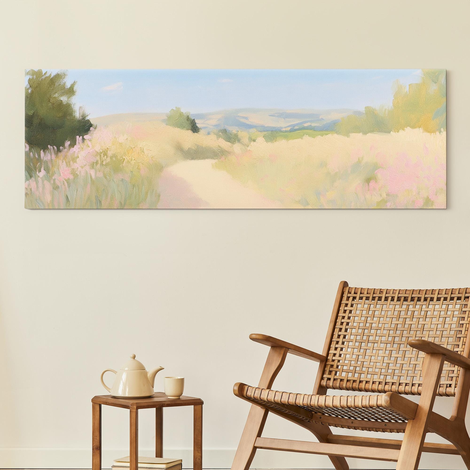 Minimalist Nature Landscape Canvas Wall Art Print, Abstract Floral Fine ...