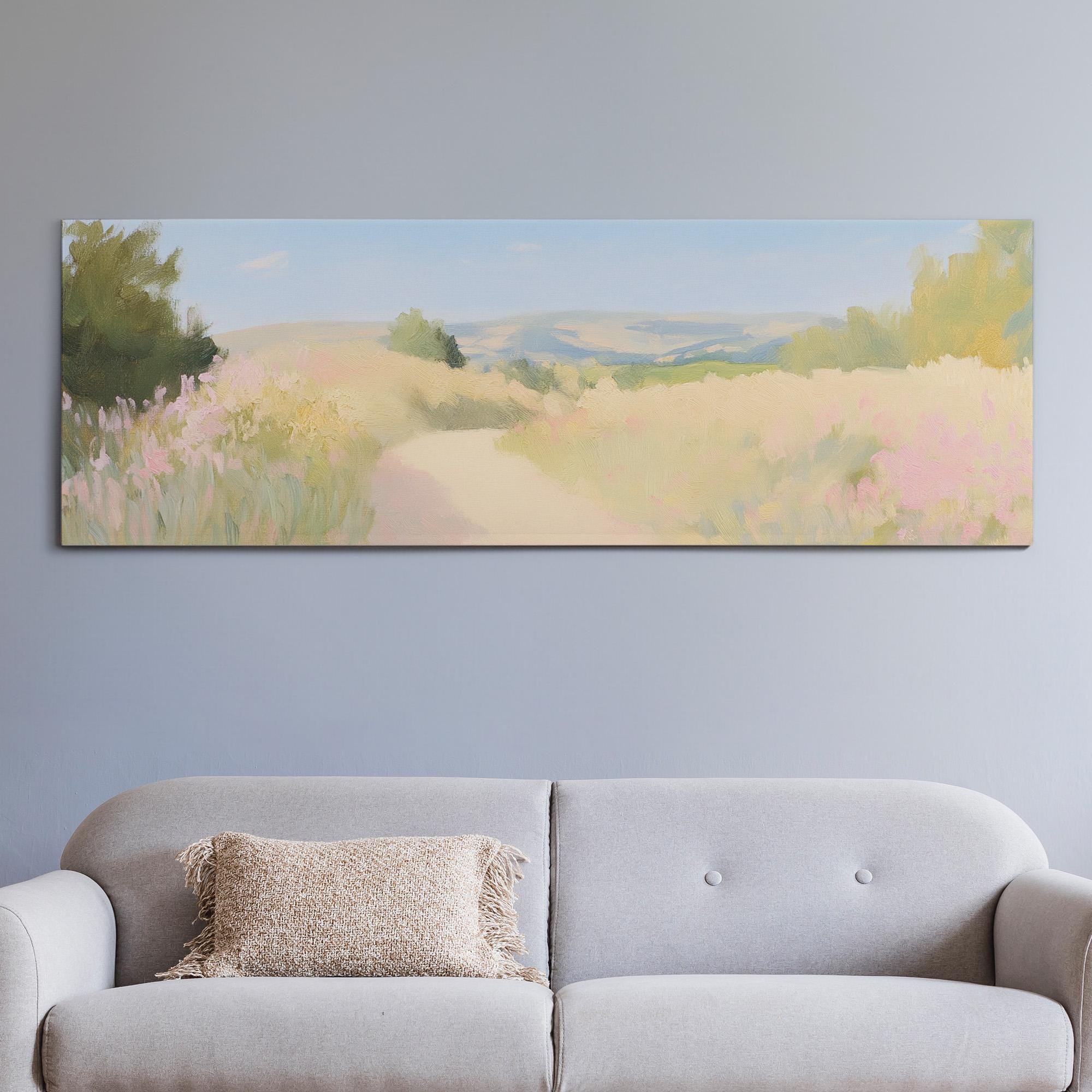Minimalist Nature Landscape Canvas Wall Art Print, Abstract Floral Fine ...