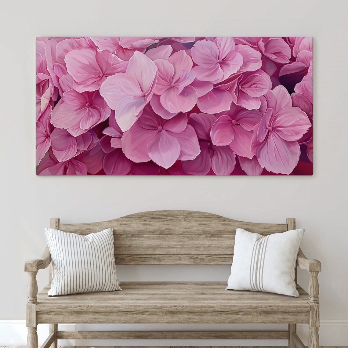 Pink Hydrangeas Canvas Print - Floral Wall Art - Hydrangea Flower ...