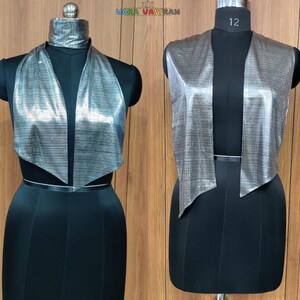 Metallic Silver Scarf, Capsule Wardrobe Essential, Silver Print ...