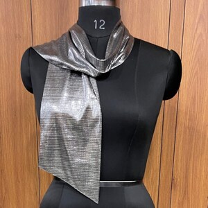 Metallic Silver Scarf, Capsule Wardrobe Essential, Silver Print ...
