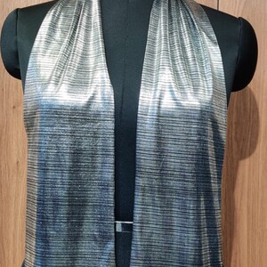 Metallic Silver Scarf, Capsule Wardrobe Essential, Silver Print ...