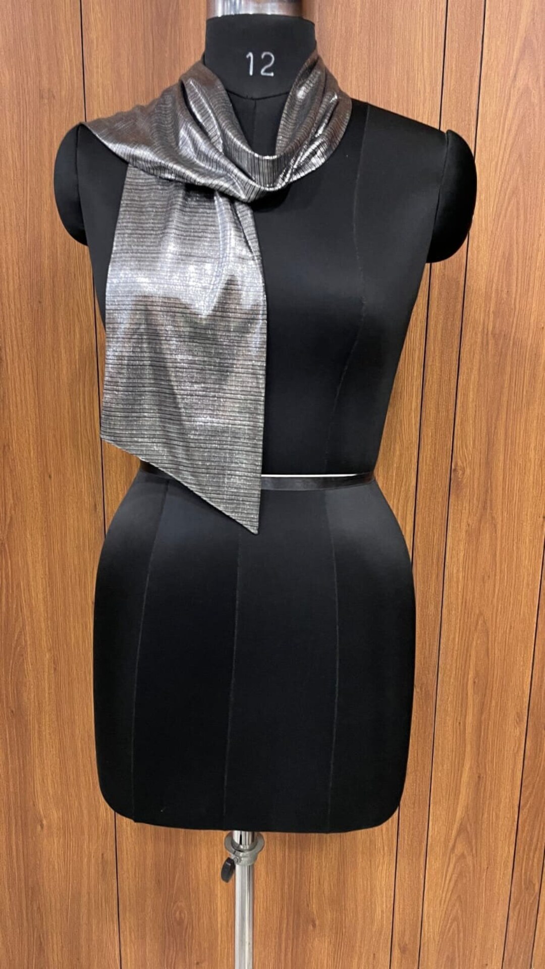 Metallic Silver Scarf, Capsule Wardrobe Essential, Silver Print ...