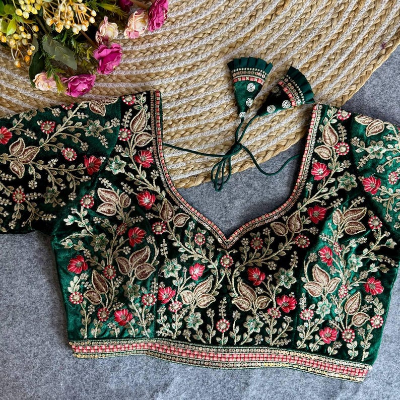 Handmade Embroidered Indian Blouse: Ethnic Boho Crop Top - Etsy