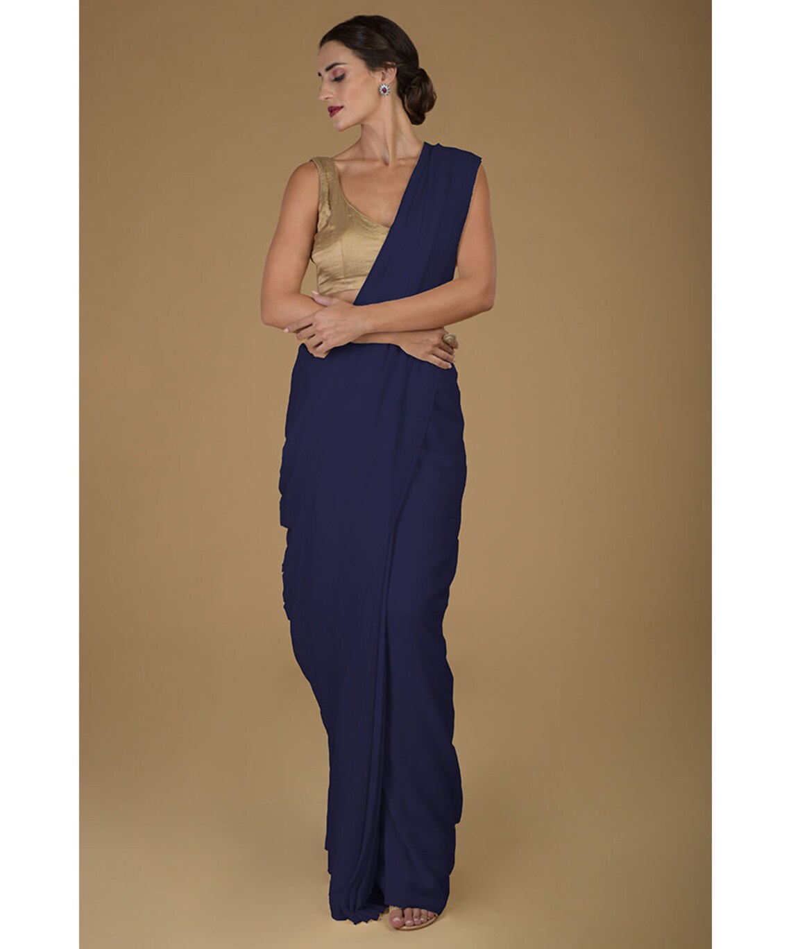 Blue Plain Satin Silk Saree Indian Saree Handwoven Silk - Etsy