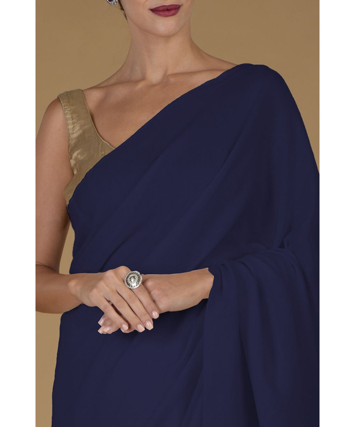 Blue Plain Satin Silk Saree Indian Saree Handwoven Silk - Etsy