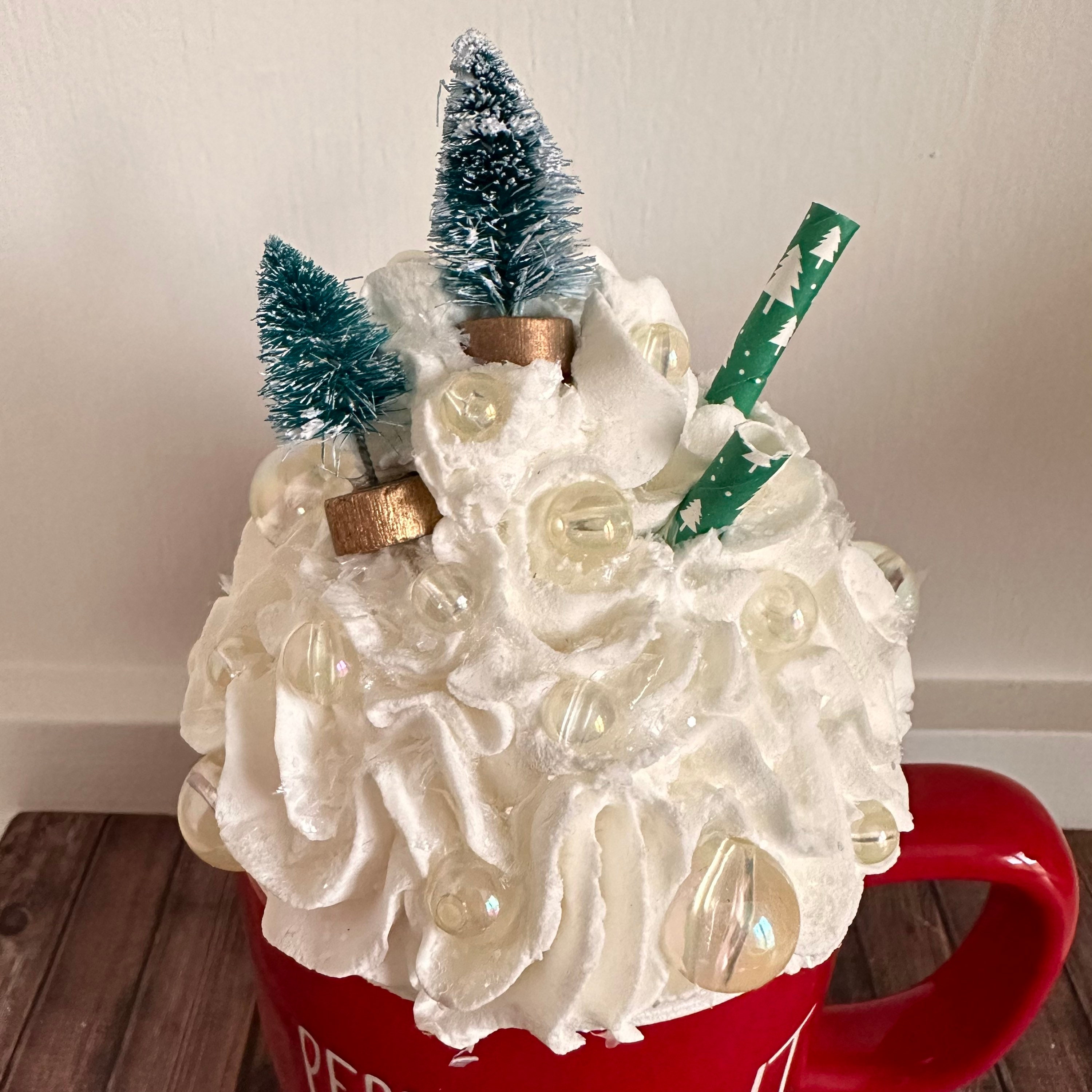 Christmas Faux Whipped Cream Mug Toppers - Etsy