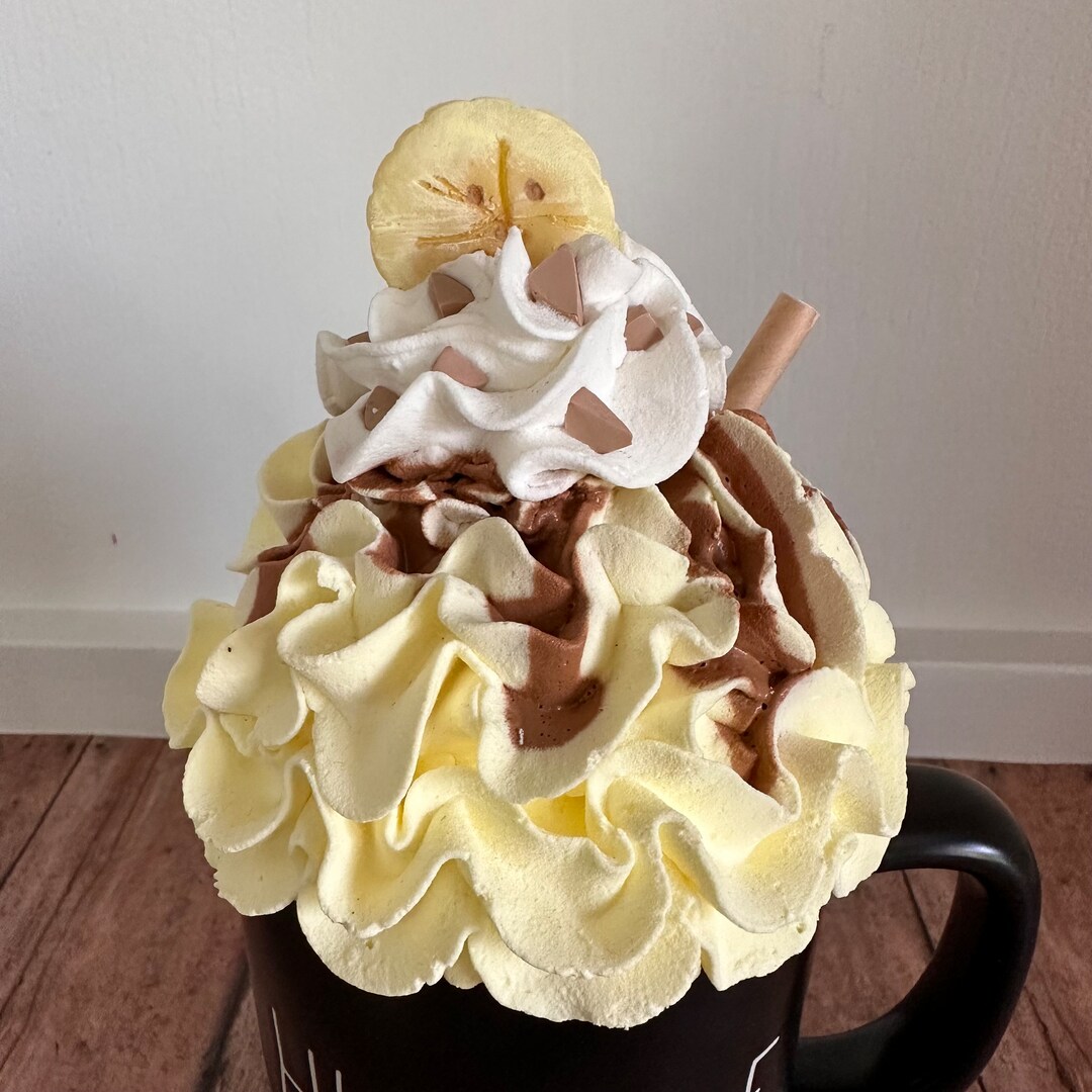 Bananas Foster Caramel Faux Whipped Cream Mug Topper - Etsy