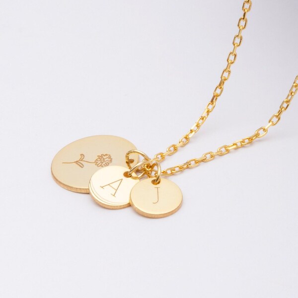 Silver Disc Necklace - Etsy