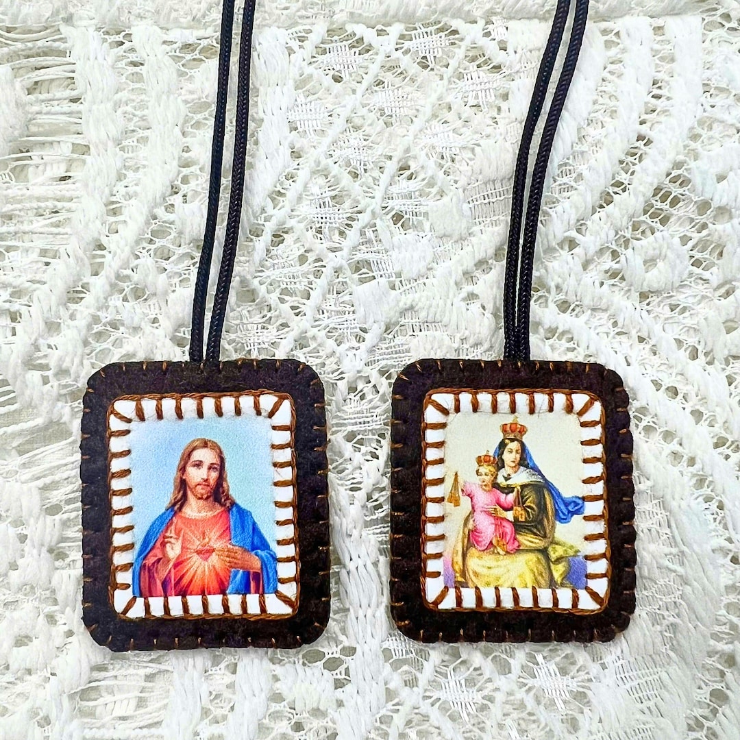 Sacred Heart of Jesus and Our Lady of Mt Carmel Brown Scapulars ...