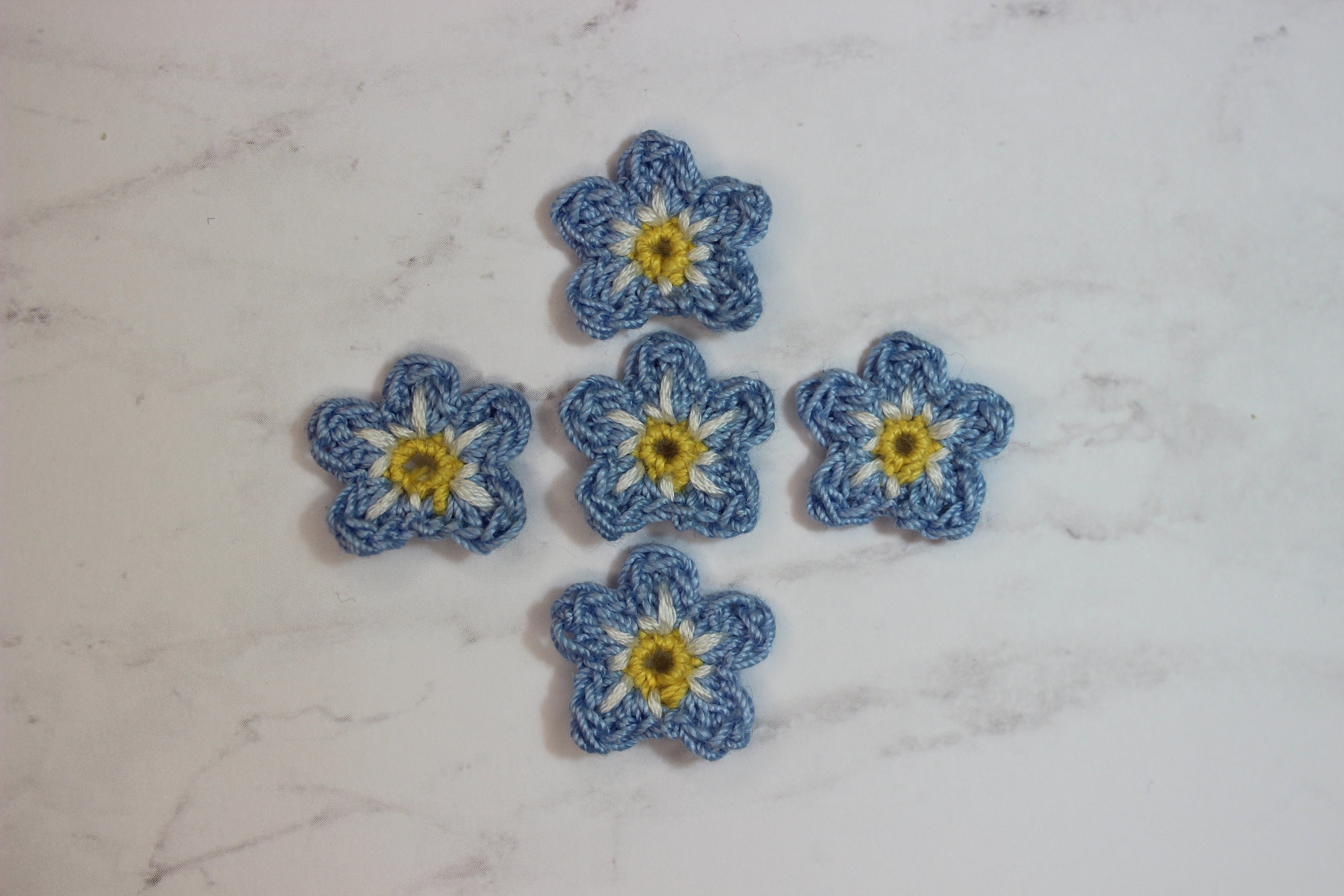 Forget Me Not Flower Crochet Pattern - Etsy
