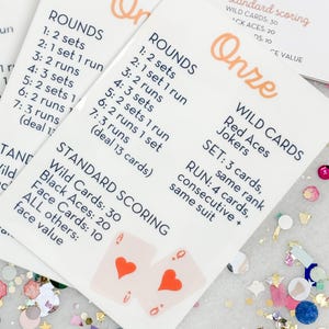 Onze Card Game - Full Game Set With Scoring Pad, Playing Cards, Round ...