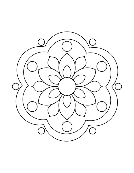 Fun Printable Easy Mandala 40 Pages of Coloring for Kids - Etsy