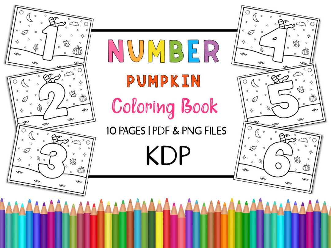 Easy, Kids Color Numbers, Fall/pumpkin Pages - Etsy