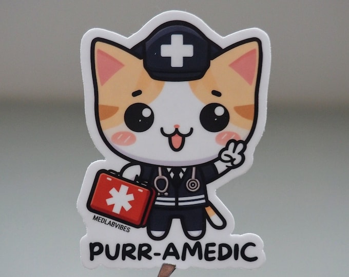 Paramedic Emergency Cat Stickers for Ambulance Laptop, Paramedic Week ...
