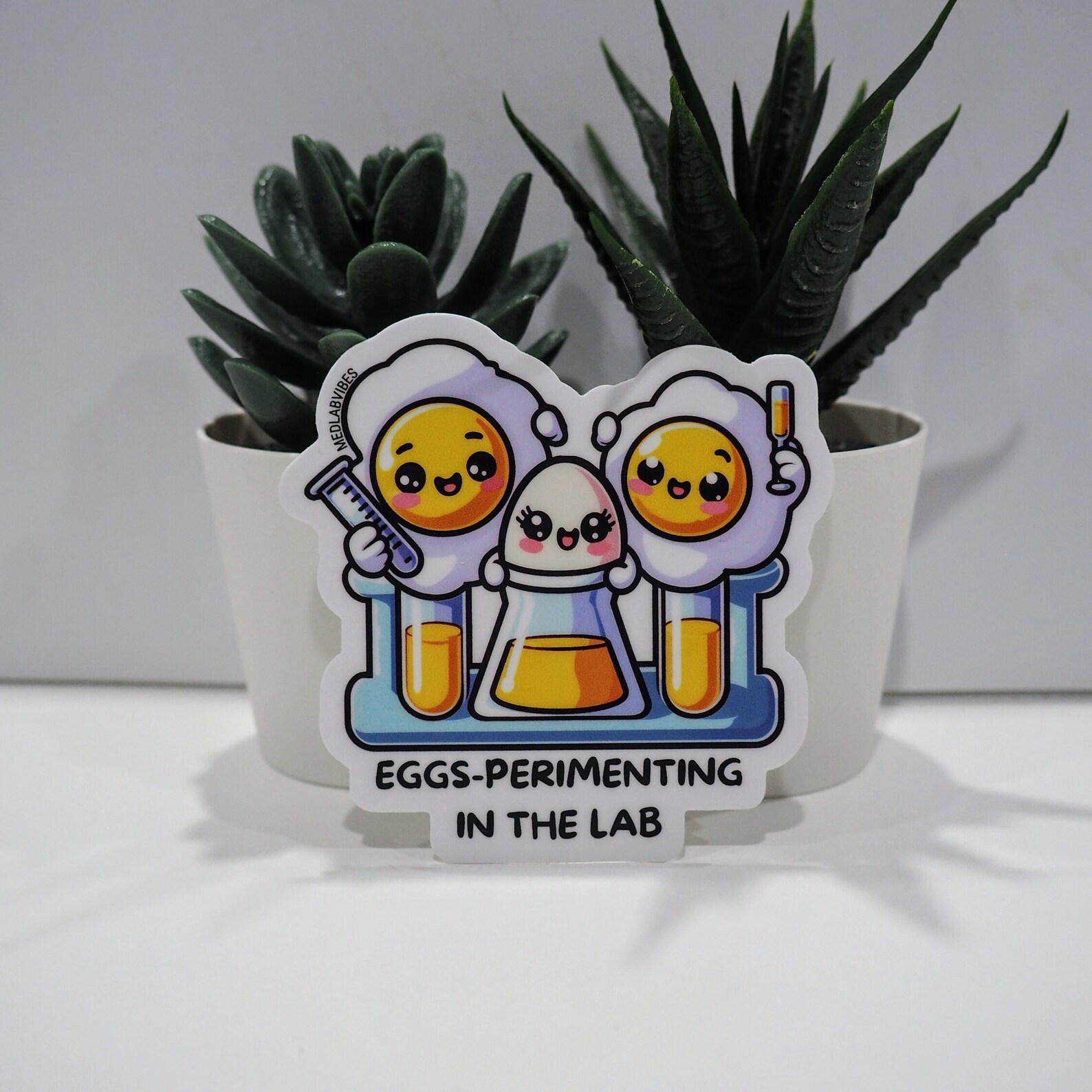 Egg Experiment Scientist Stickers for Laptop, Funny Laboratory Cute ...