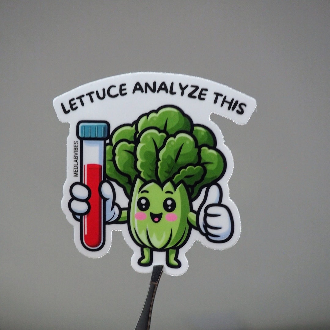 Lettuce Scientist Stickers for Laptop, Funny Laboratory Cute Sticker ...