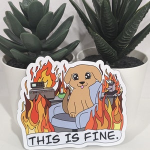 Lab This is Fine Magnet Dog Meme Laboratory Magnet Funny - Etsy