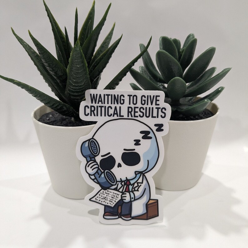 Critical Results Lab Sticker, Skeleton Laboratory Sticker, Funny Meme ...