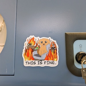 Lab This is Fine Magnet Dog Meme Laboratory Magnet Funny - Etsy