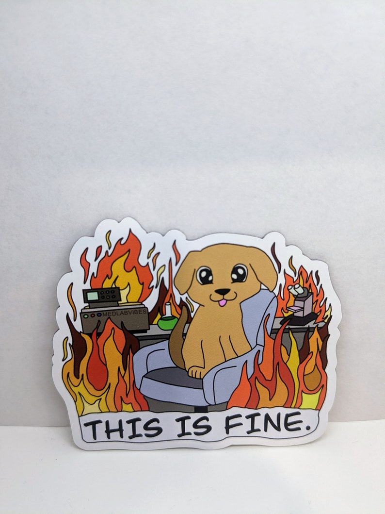 Lab This is Fine Magnet Dog Meme Laboratory Magnet Funny - Etsy