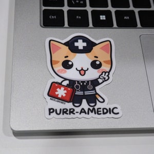 Paramedic Emergency Cat Stickers for Ambulance Laptop, Paramedic Week ...