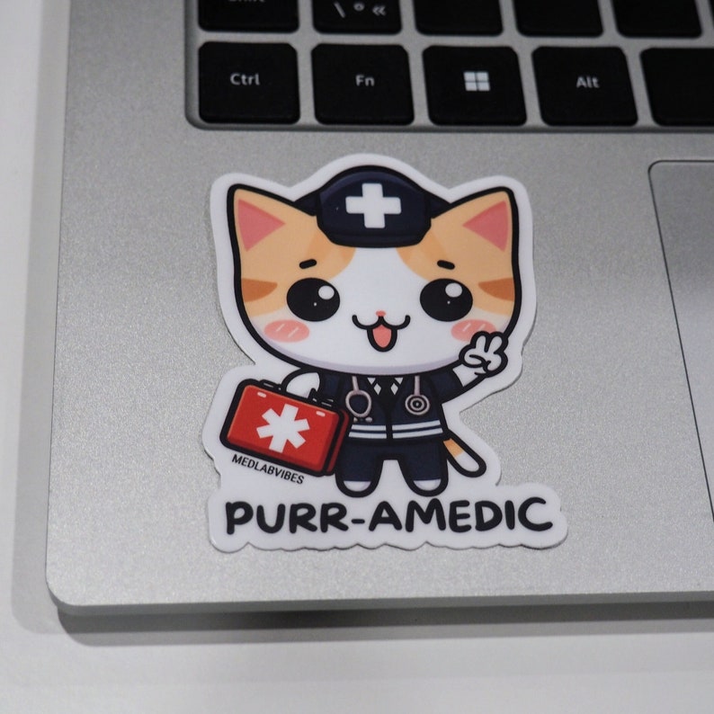 Paramedic Emergency Cat Stickers for Ambulance Laptop, Paramedic Week ...