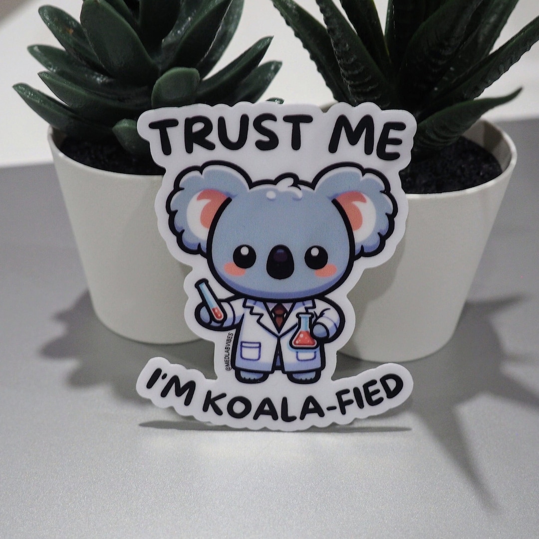 Kawaii Koala Stickers for Laboratory Laptop, Lab Science Funny Journal ...